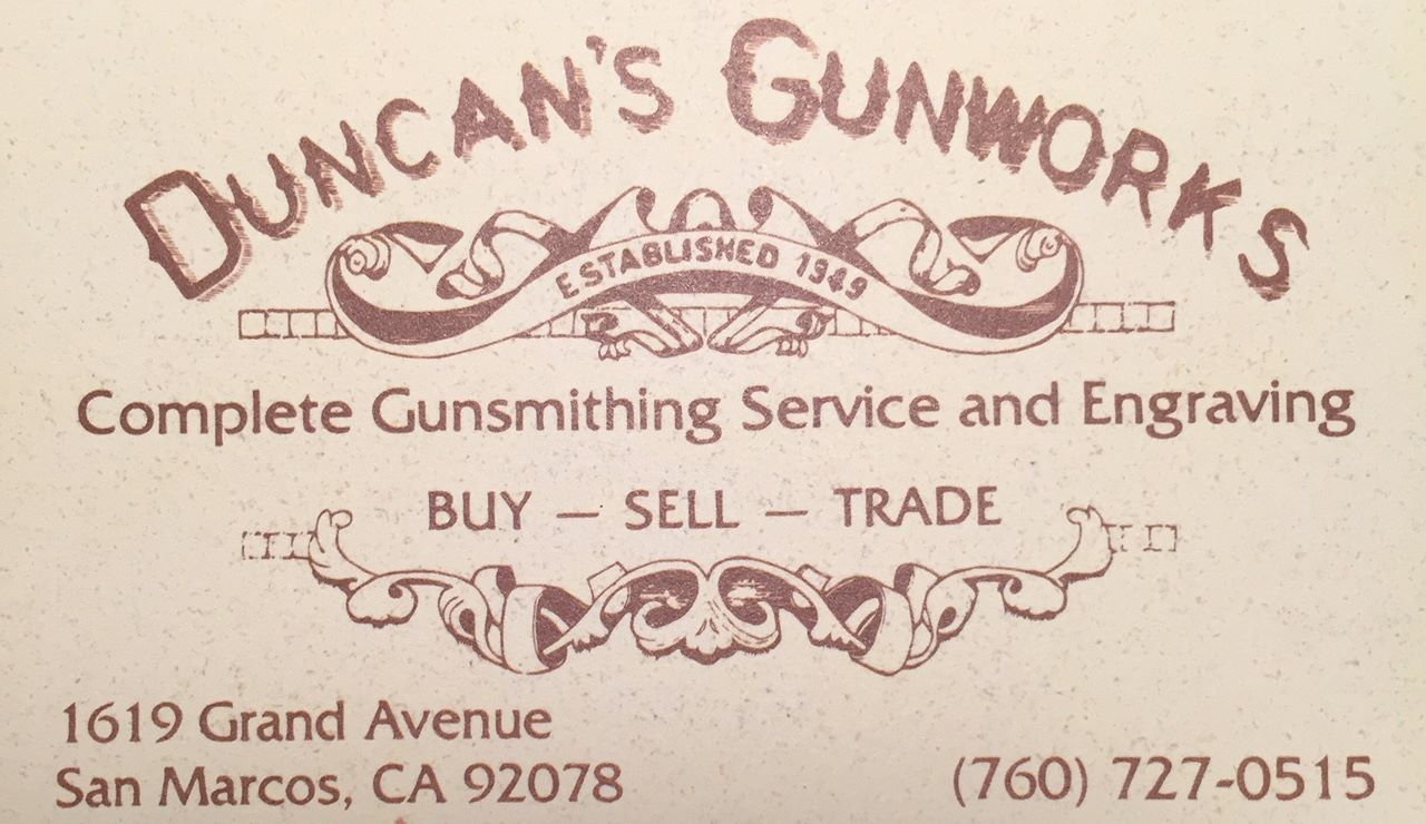 Duncan's Gunworks - San Marcos, CA | Orange Book